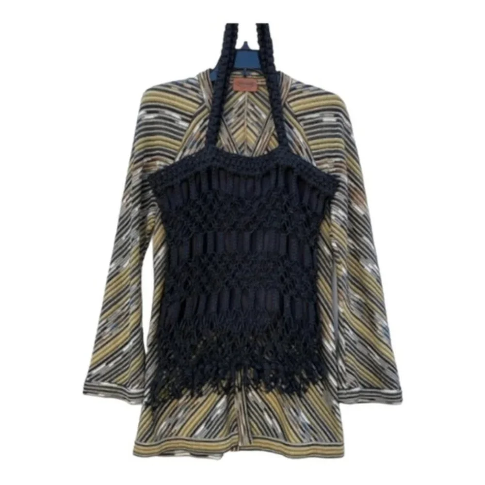 Carrie Forbes | Bags | Carrie Forbes Crochet Rayon Fringe Bag Black ...